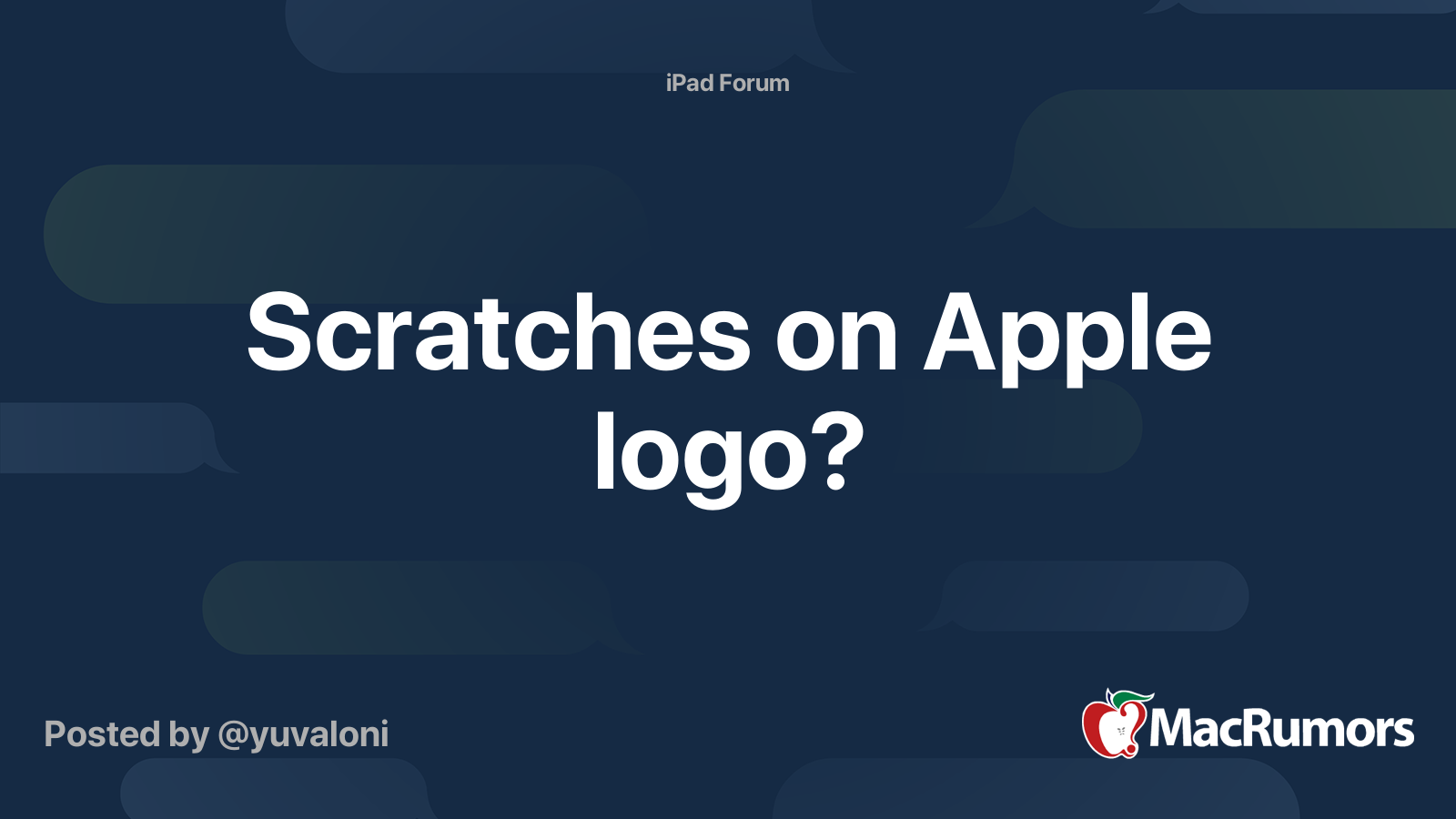 Scratches on Apple logo? | MacRumors Forums