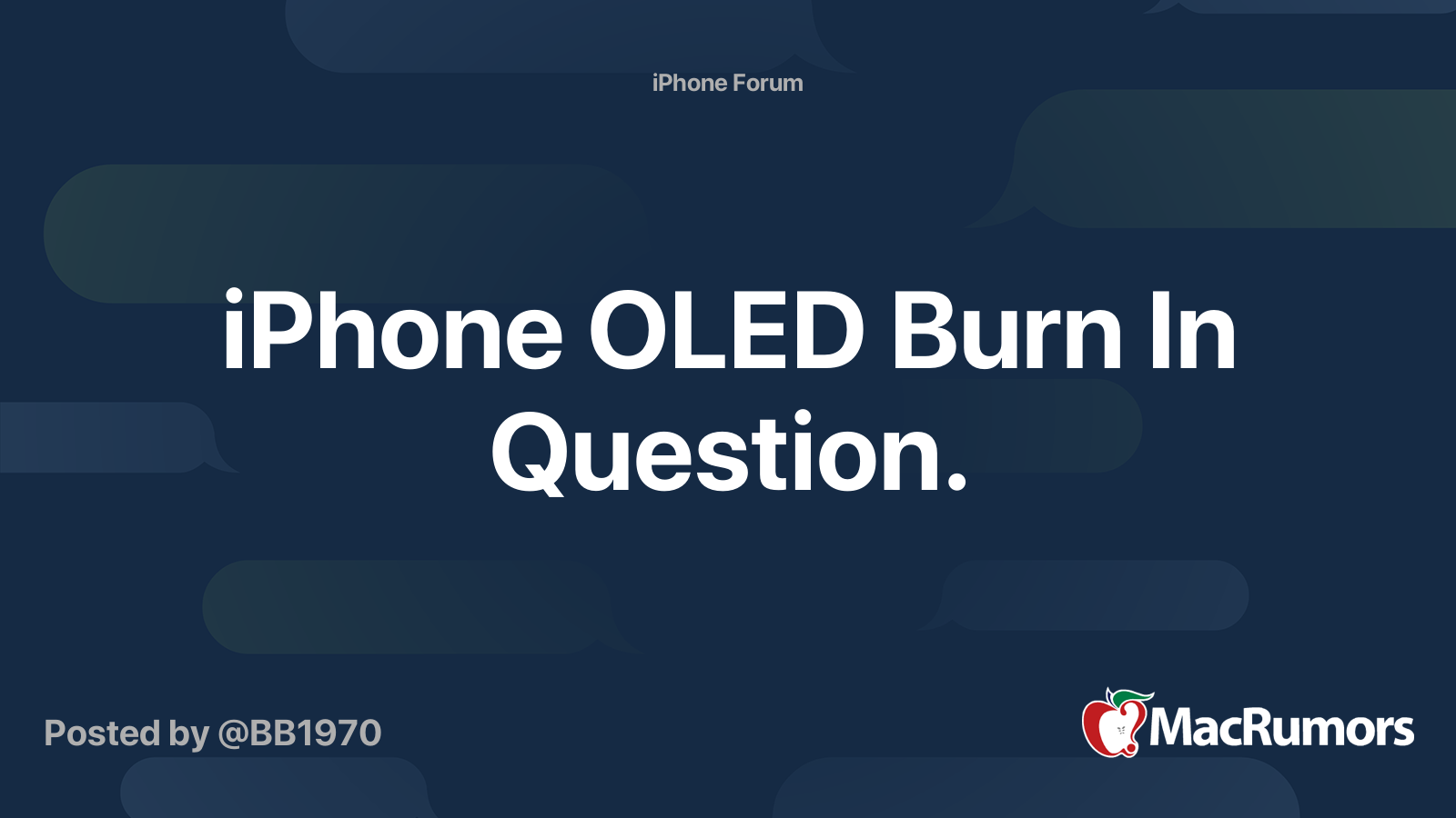 iPhone OLED Burn In Question. | MacRumors Forums