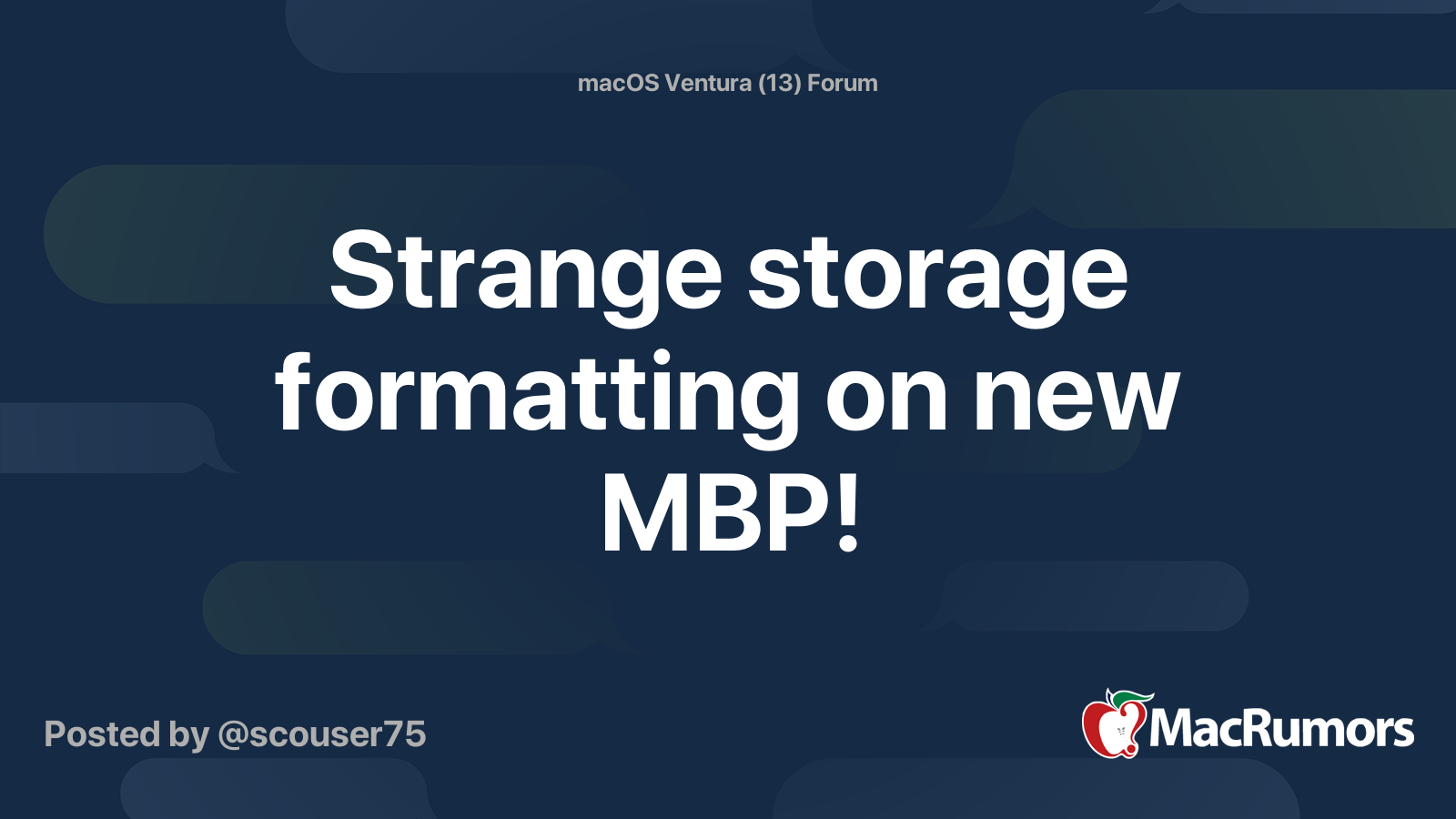 Strange storage formatting on new MBP! | MacRumors Forums