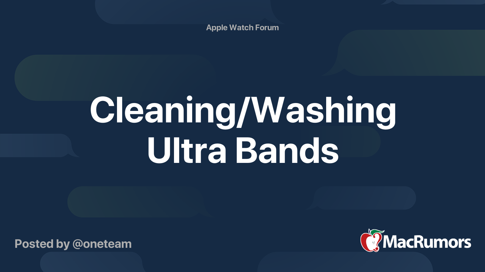 Cleaning/Washing Ultra Bands | MacRumors Forums