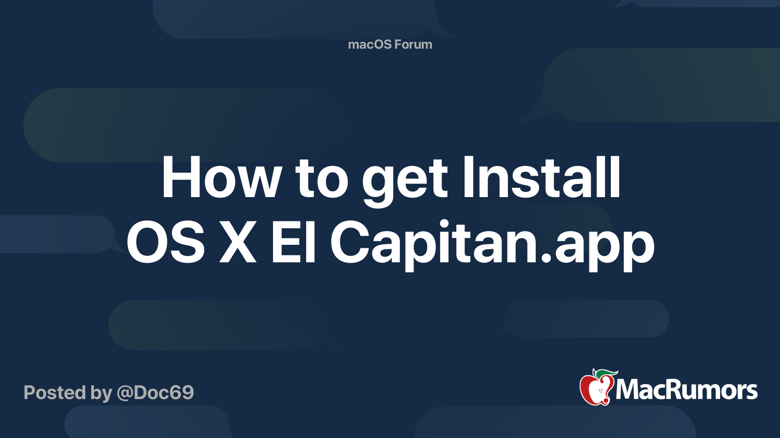 How to get Install OS X El Capitan.app | MacRumors Forums