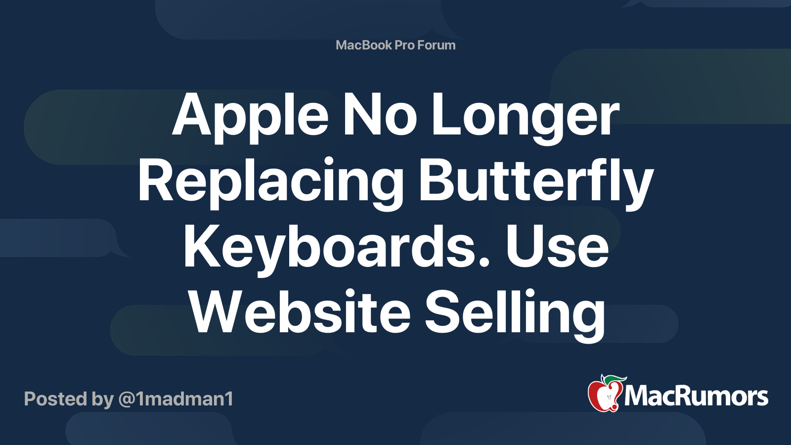 Apple No Longer Replacing Butterfly Keyboards. Use Website Selling Replacement Key Kits ...