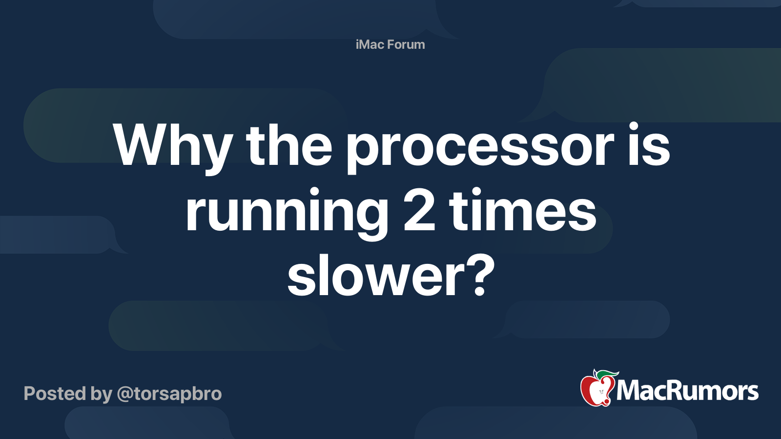 Why the processor is running 2 times slower? | MacRumors Forums