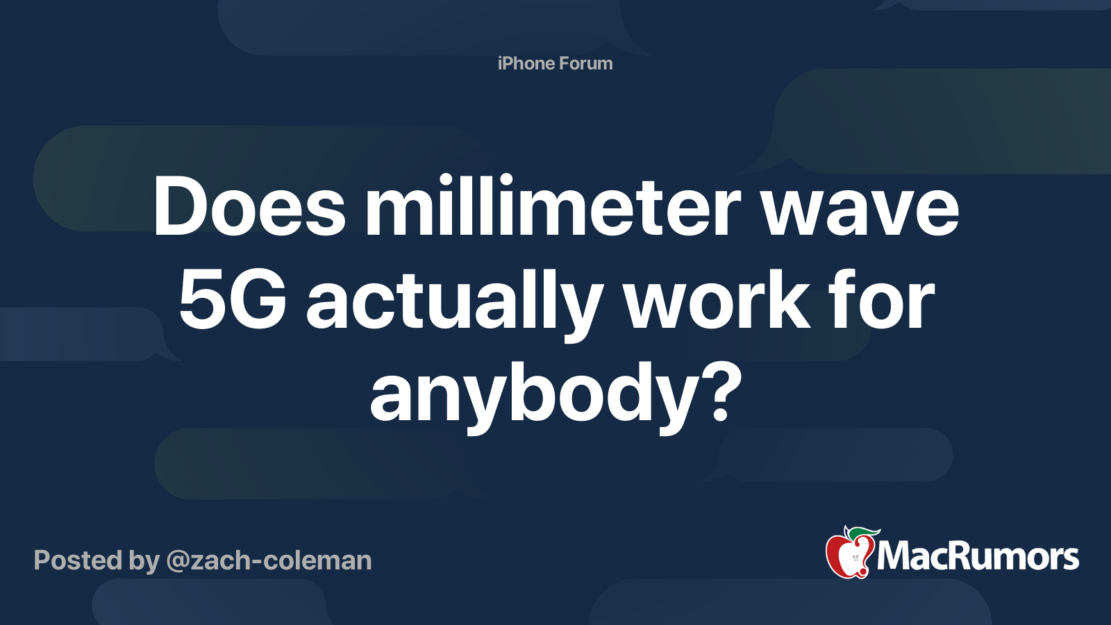 Does millimeter wave 5G actually work for anybody? | MacRumors Forums