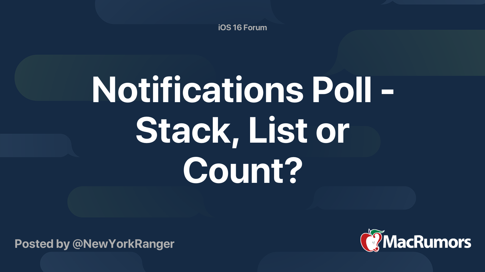 Notifications Poll Stack List Or Count Macrumors Forums 