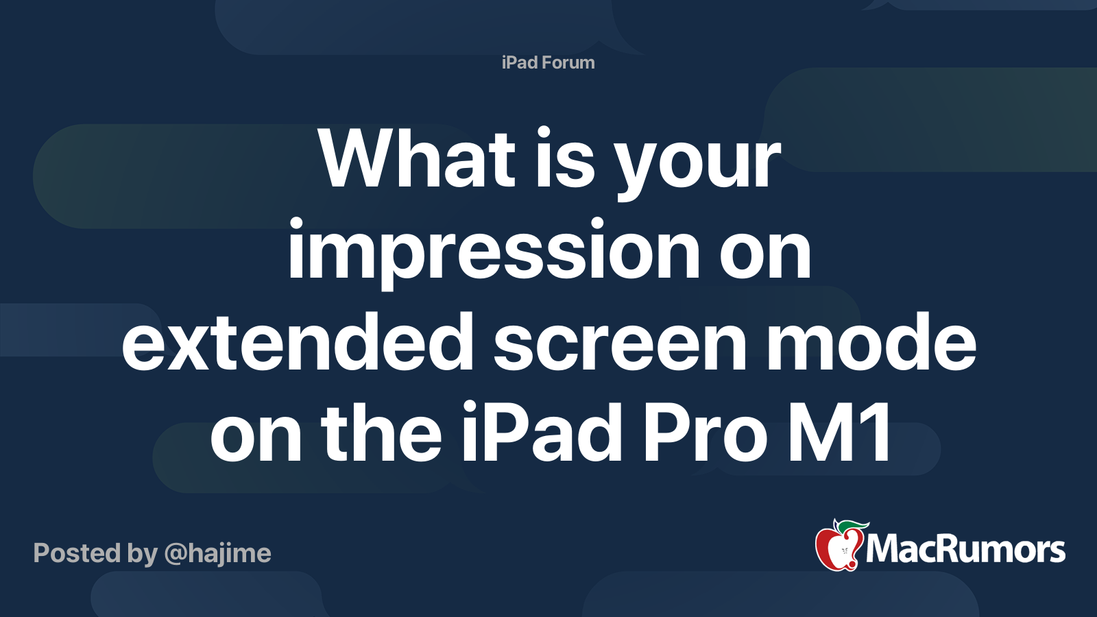 What is your impression on extended screen mode on the iPad Pro M1 ...