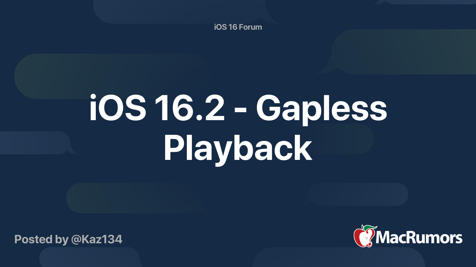iOS 16.2 - Gapless Playback | MacRumors Forums