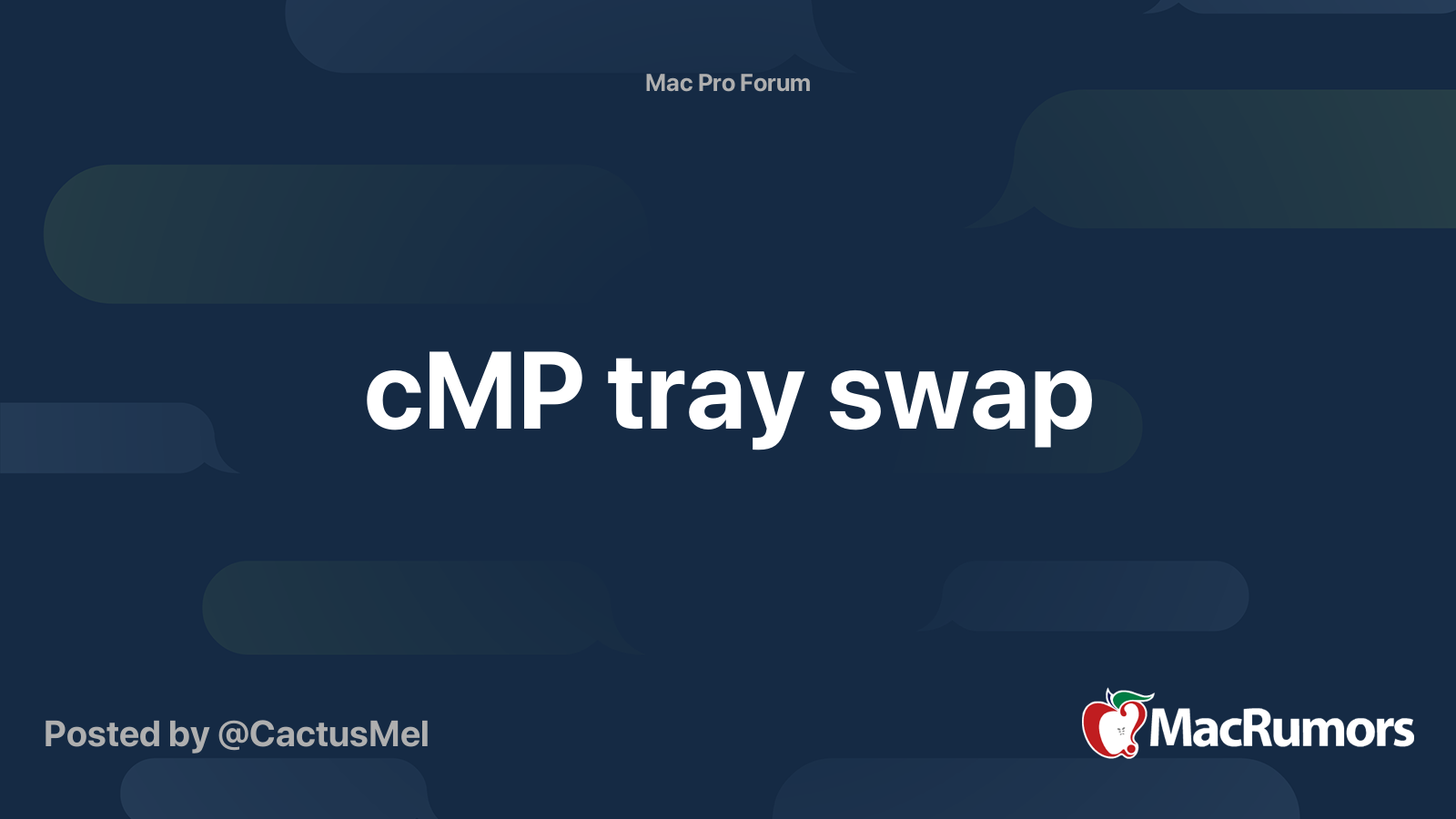 cMP tray swap | MacRumors Forums