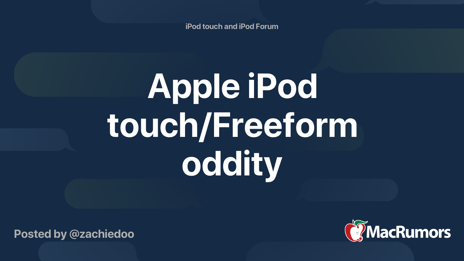 Apple iPod touch/Freeform oddity | MacRumors Forums
