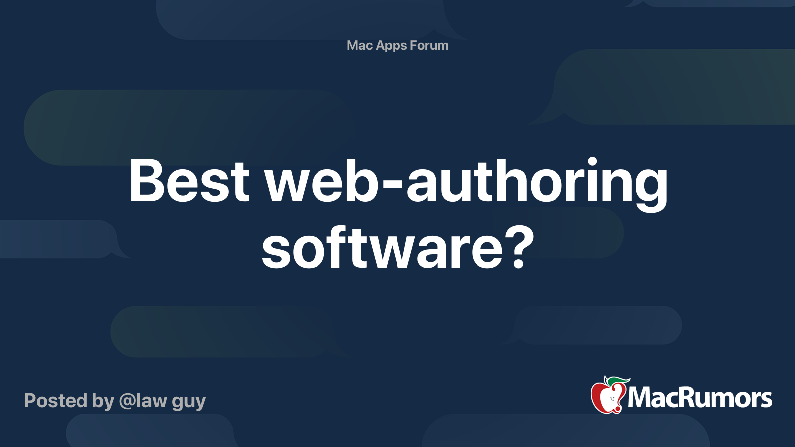 Best web-authoring software? | MacRumors Forums