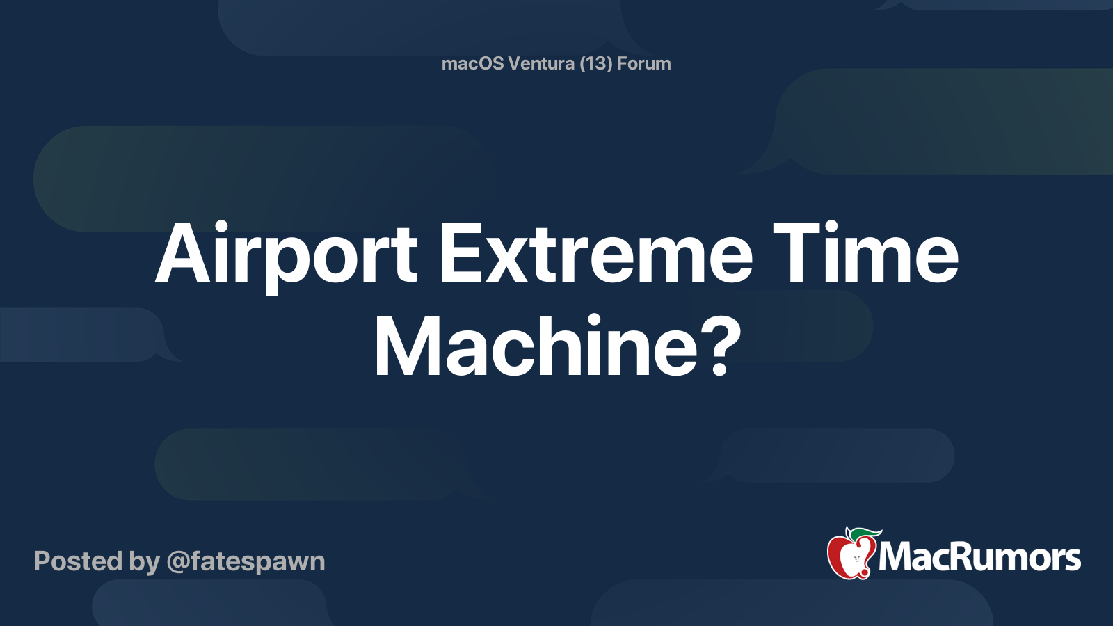 Airport Extreme Time Machine? | MacRumors Forums