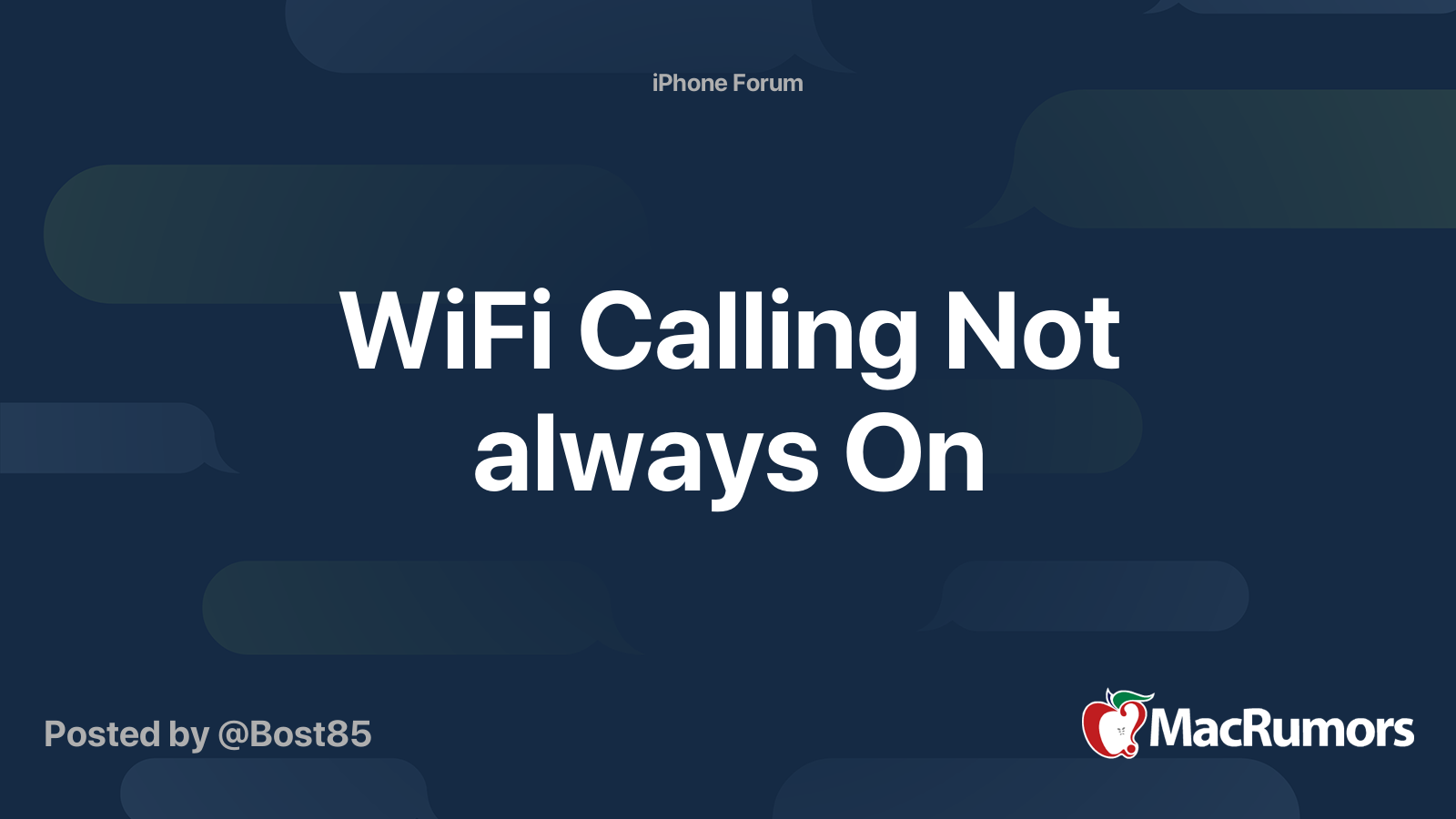 WiFi Calling Not always On | MacRumors Forums