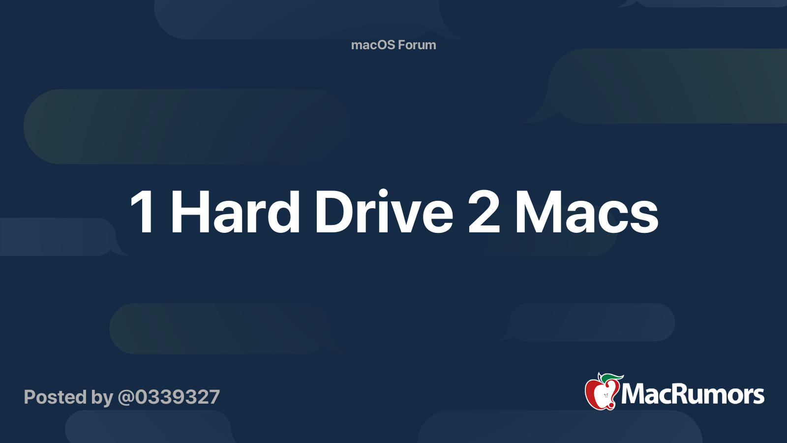 1 Hard Drive 2 Macs | MacRumors Forums