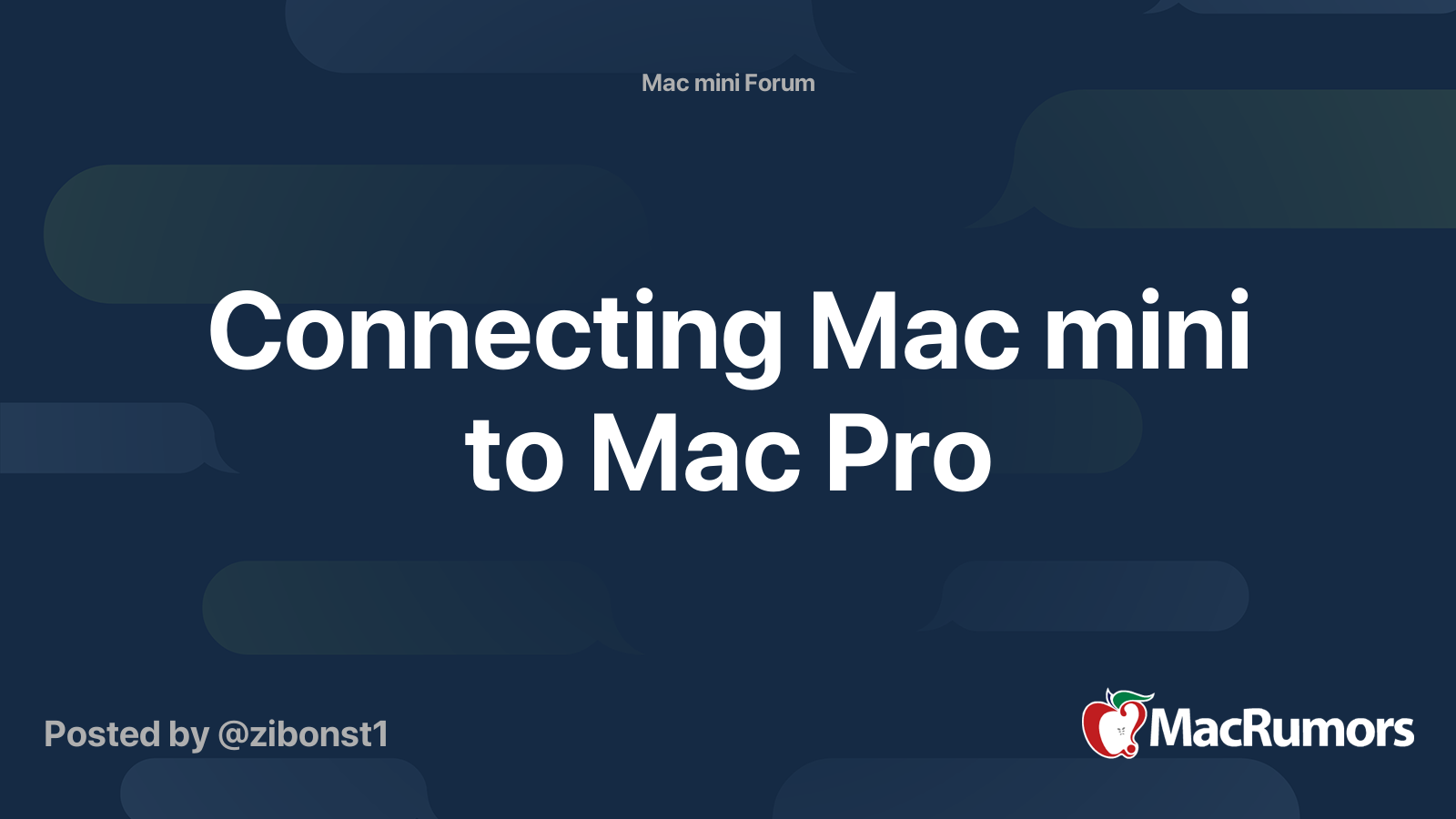 Connecting Mac mini to Mac Pro | MacRumors Forums