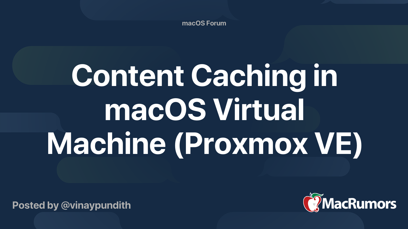 Content Caching in macOS Virtual Machine (Proxmox VE) | MacRumors Forums