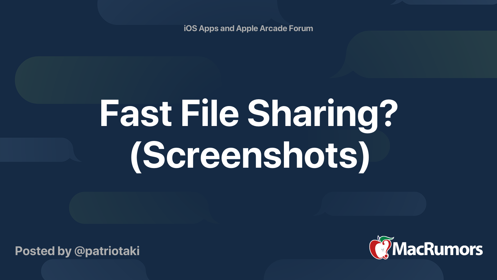 Fast File Sharing? (Screenshots) | MacRumors Forums