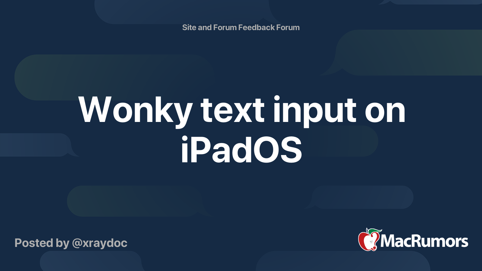 Wonky text input on iPadOS | MacRumors Forums