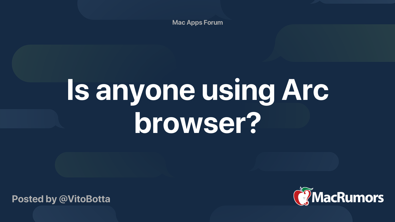 Is anyone using Arc browser? | MacRumors Forums