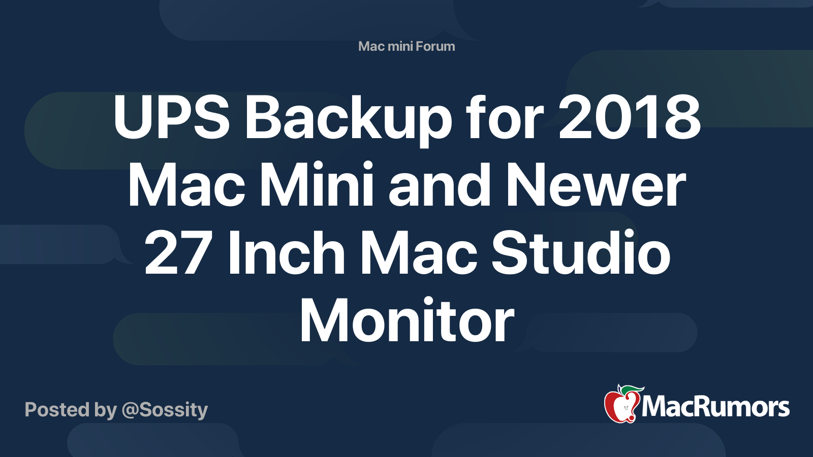 UPS Backup for 2018 Mac Mini and Newer 27 Inch Mac Studio Monitor ...