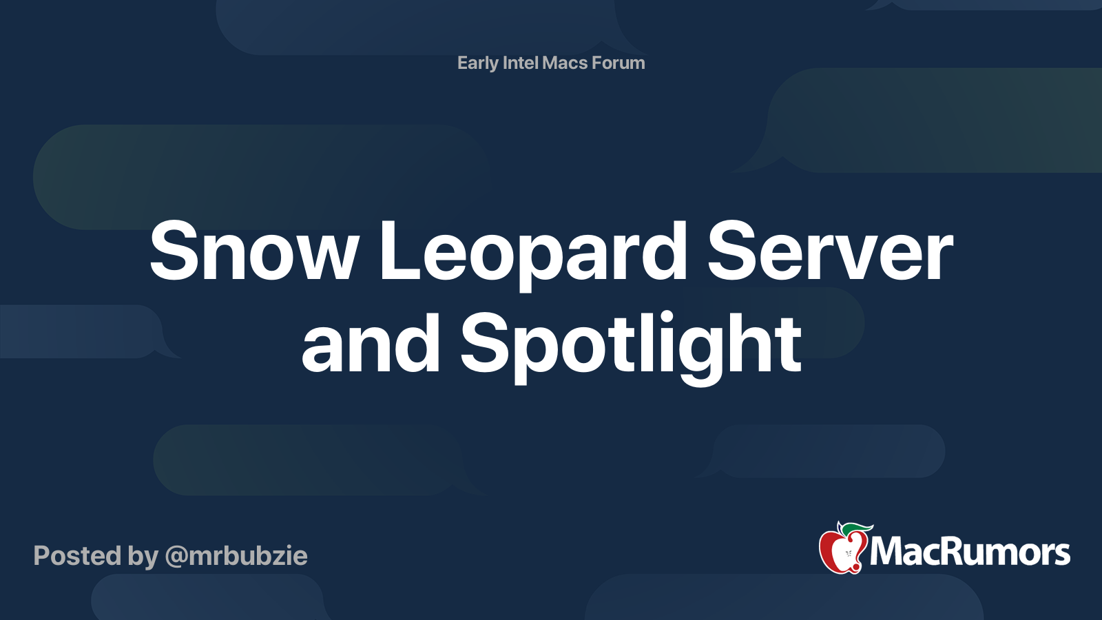 Snow Leopard Server and Spotlight | MacRumors Forums