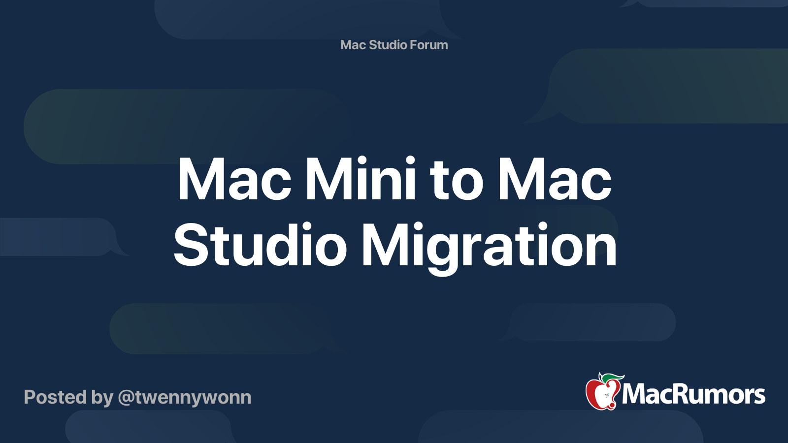 Mac Mini to Mac Studio Migration | MacRumors Forums