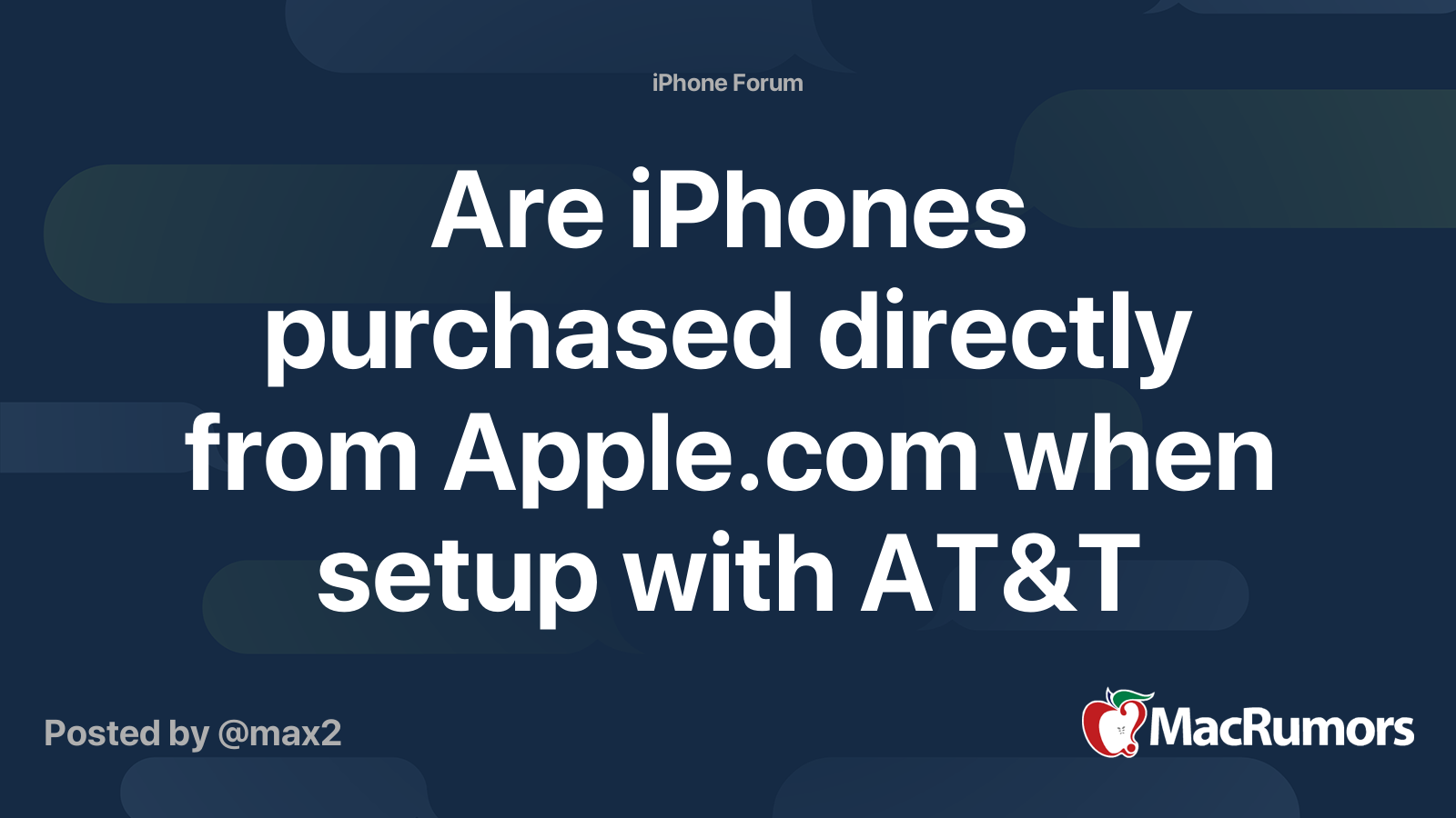 Are iPhones purchased directly from Apple.com when setup with AT&T financing really unlocked ...