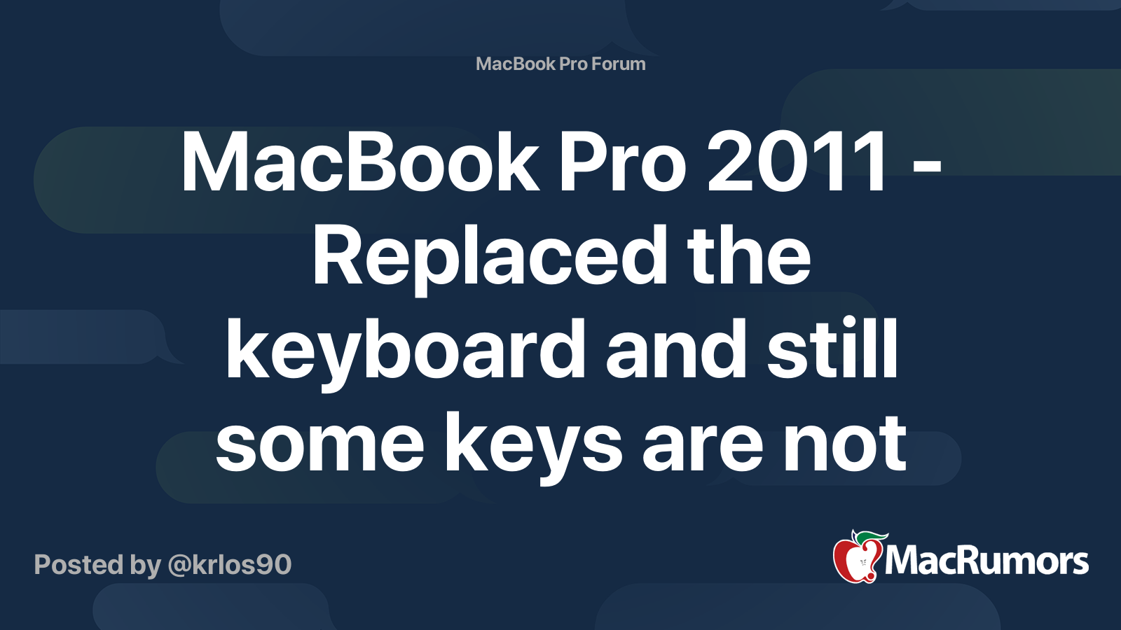 MacBook Pro 2011 - Replaced the keyboard and still some keys are not working, what's the issue ...