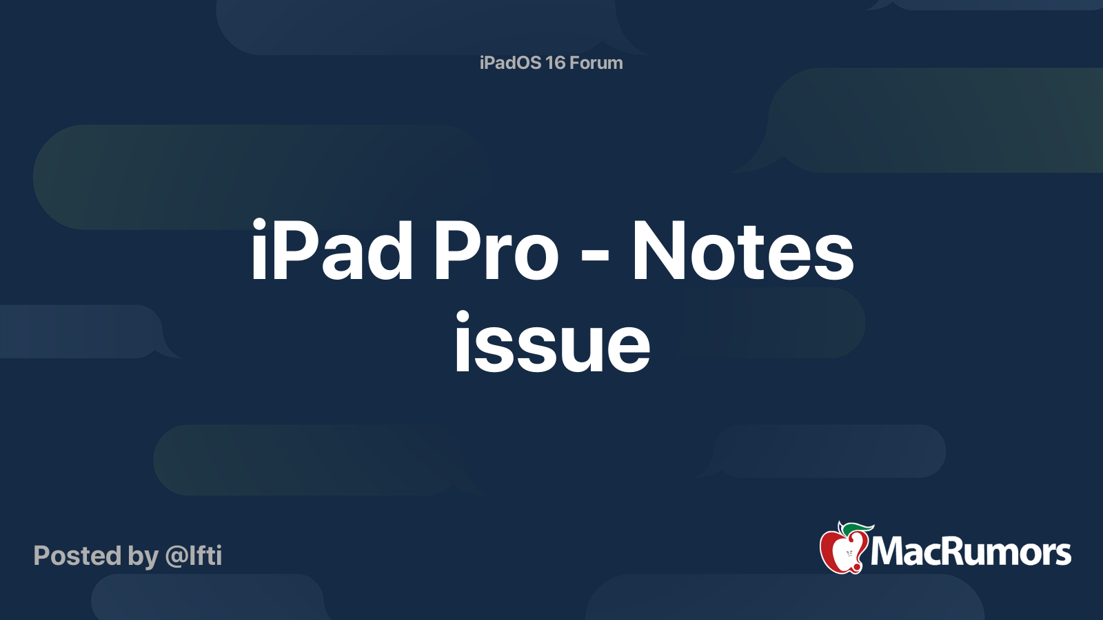 iPad Pro - Notes issue | MacRumors Forums