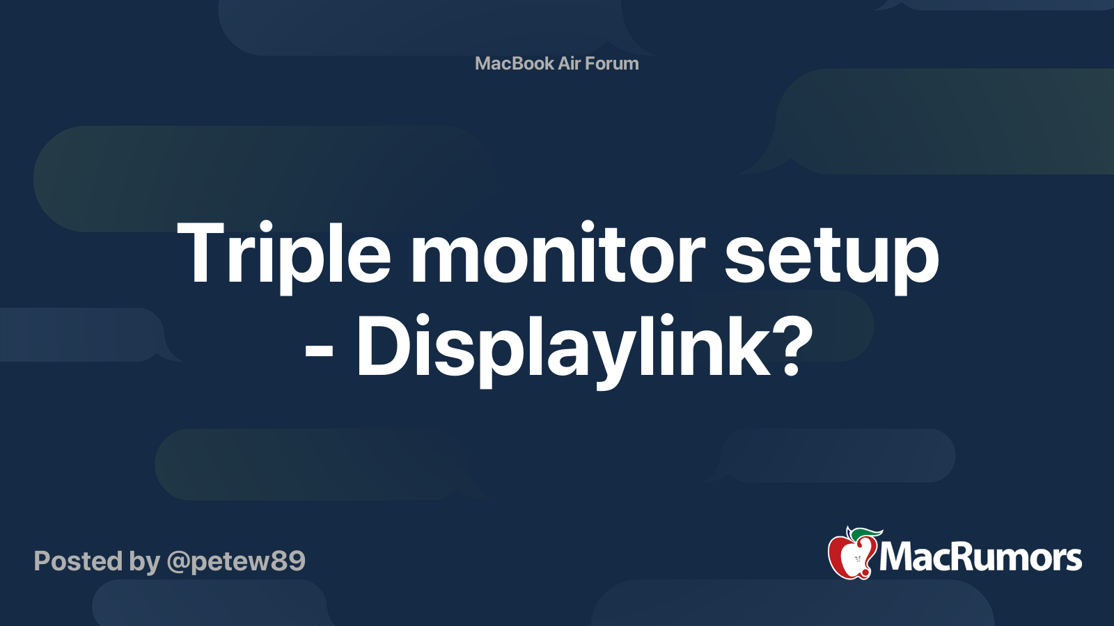 Triple monitor setup - Displaylink? | MacRumors Forums