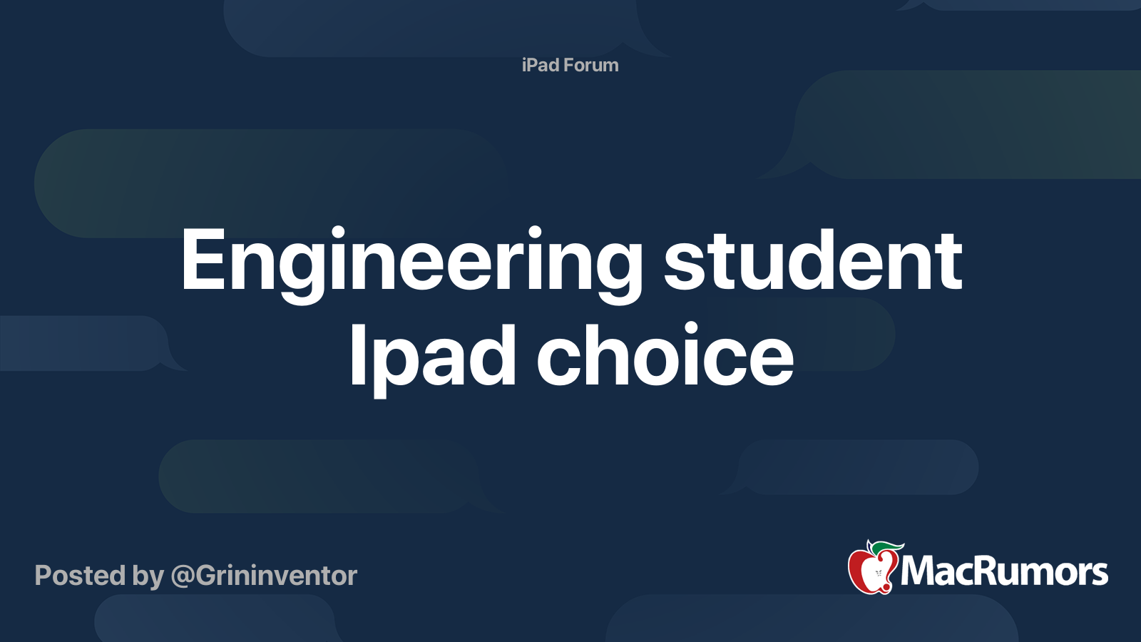 Engineering student Ipad choice | MacRumors Forums