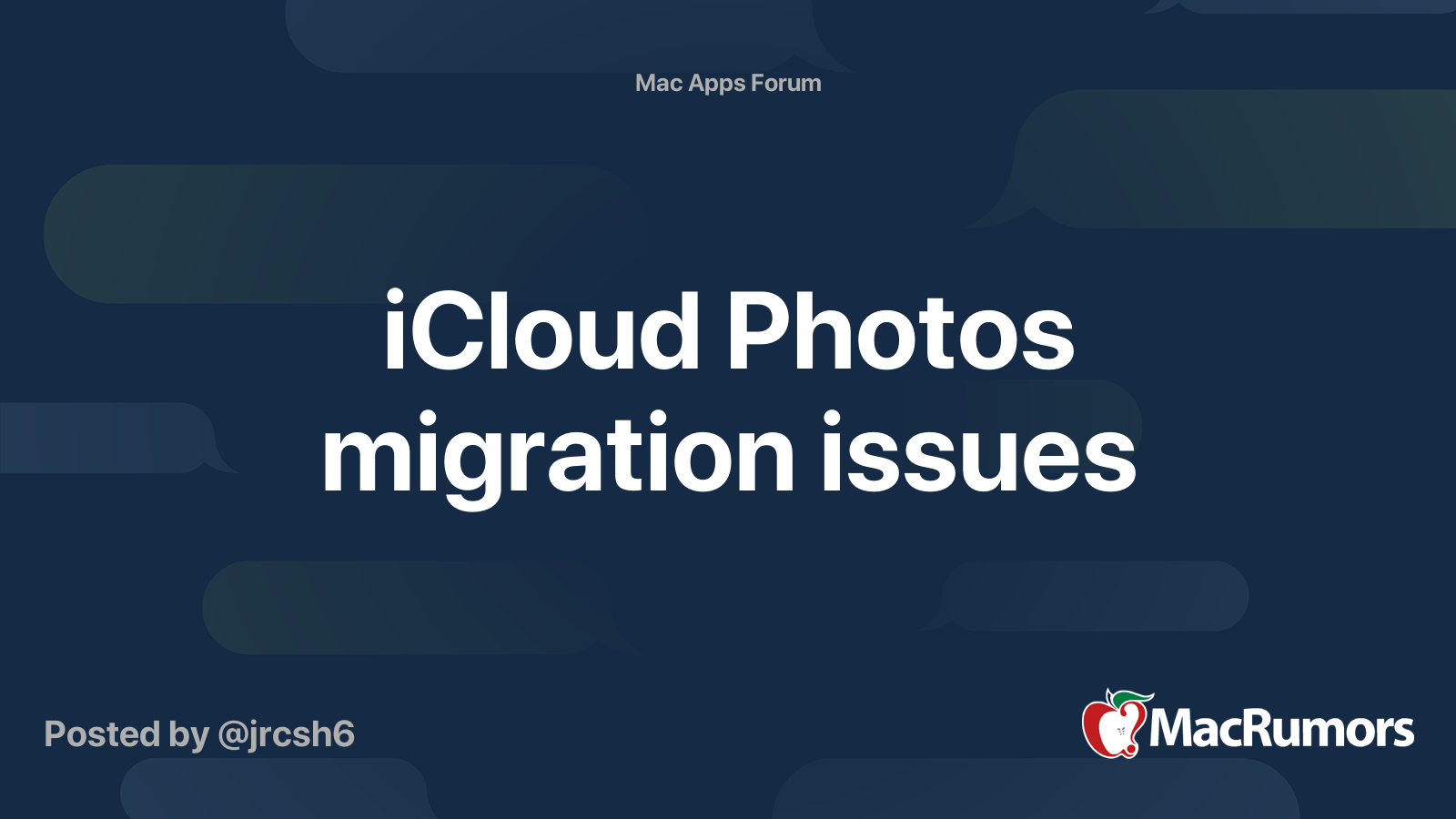 iCloud Photos migration issues | MacRumors Forums