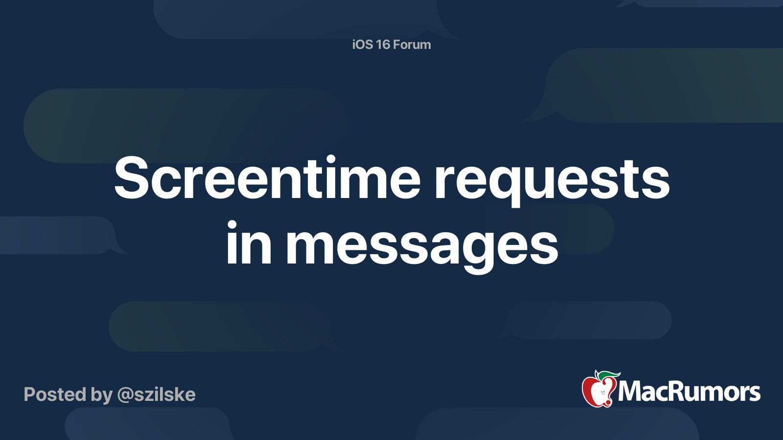 Screentime requests in messages | MacRumors Forums