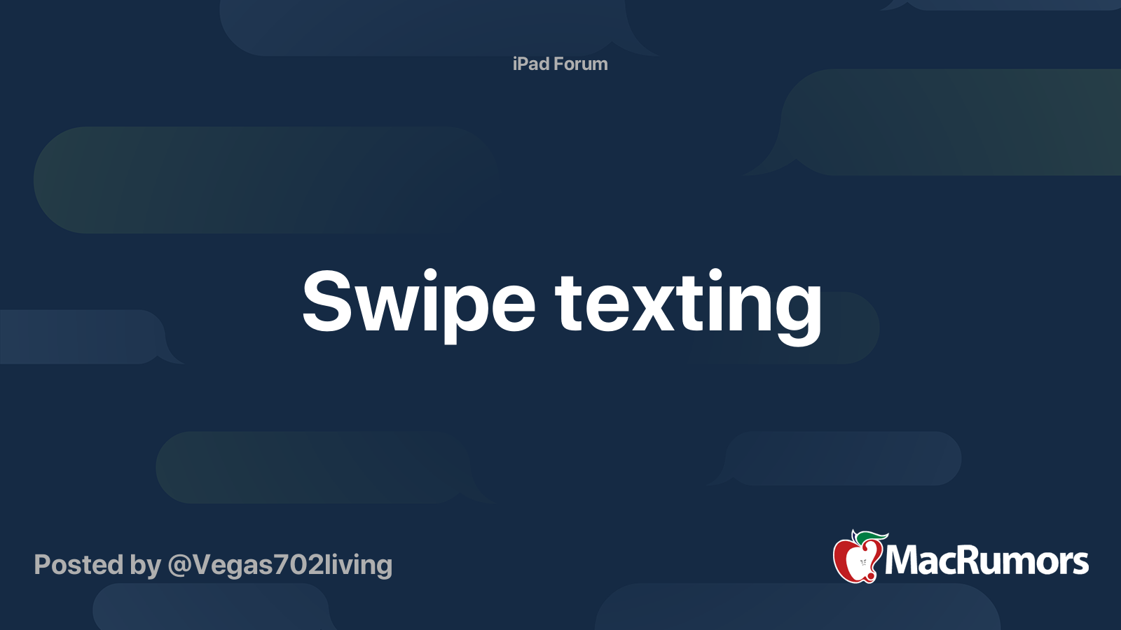 Swipe texting | MacRumors Forums