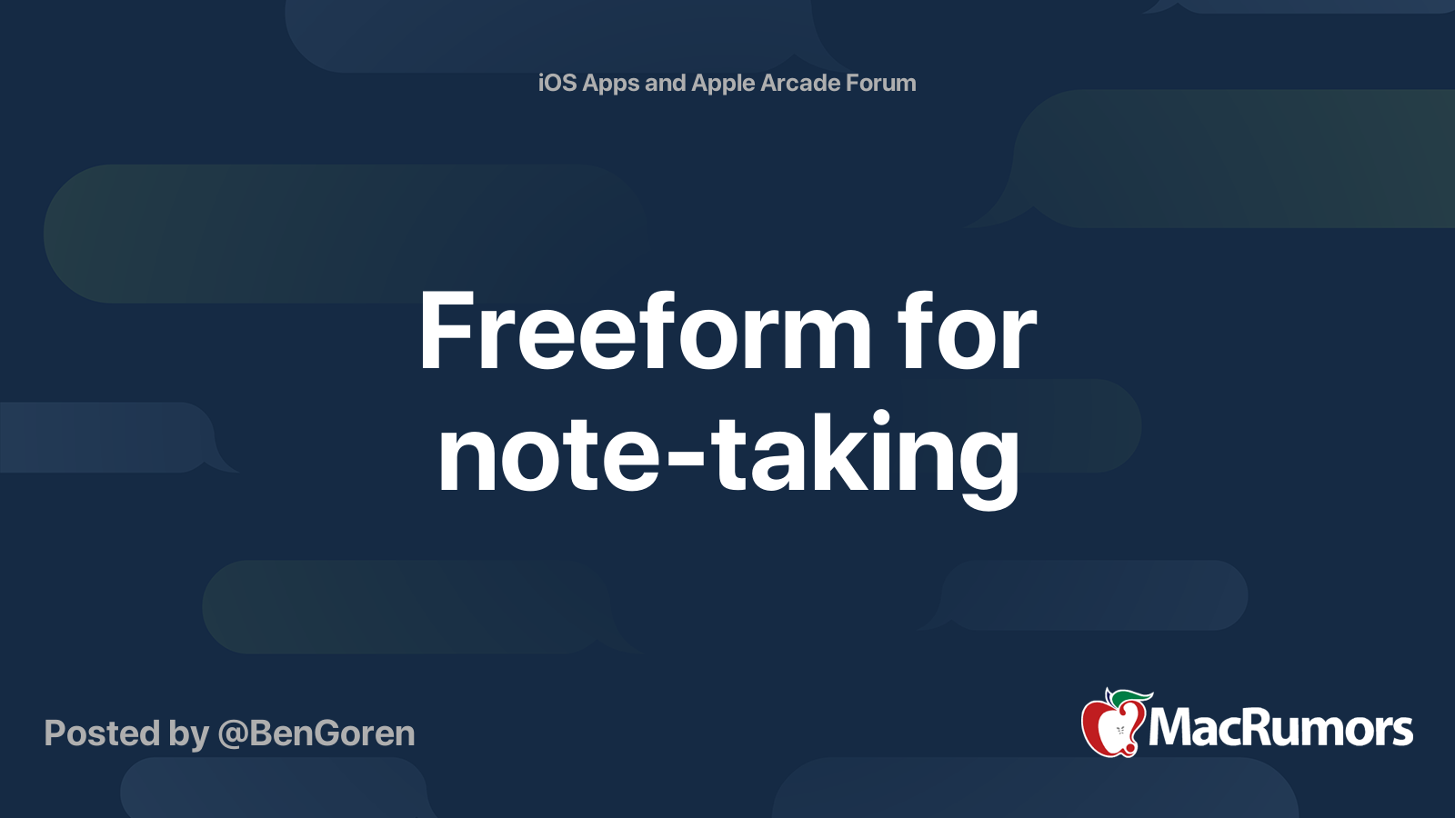 Freeform for note-taking | MacRumors Forums