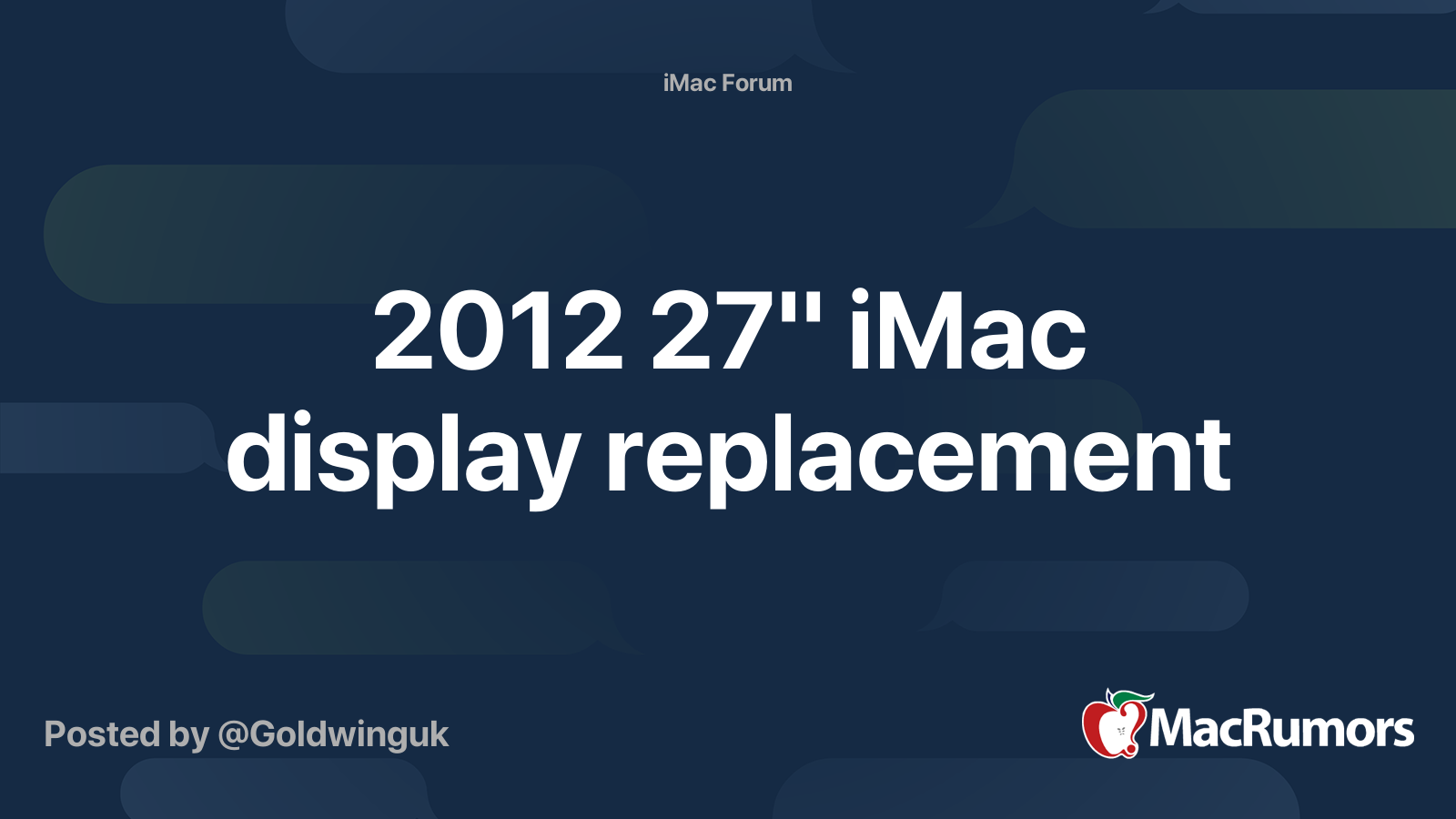2012 27" iMac display replacement | MacRumors Forums