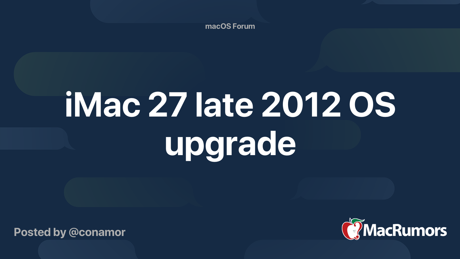 iMac 27 late 2012 OS upgrade | MacRumors Forums