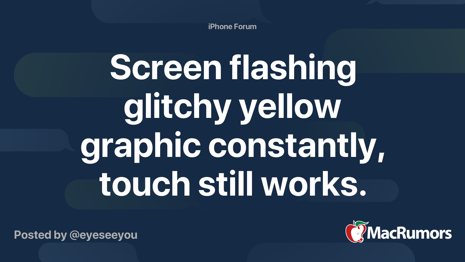 Screen flashing glitchy yellow graphic constantly, touch still works ...