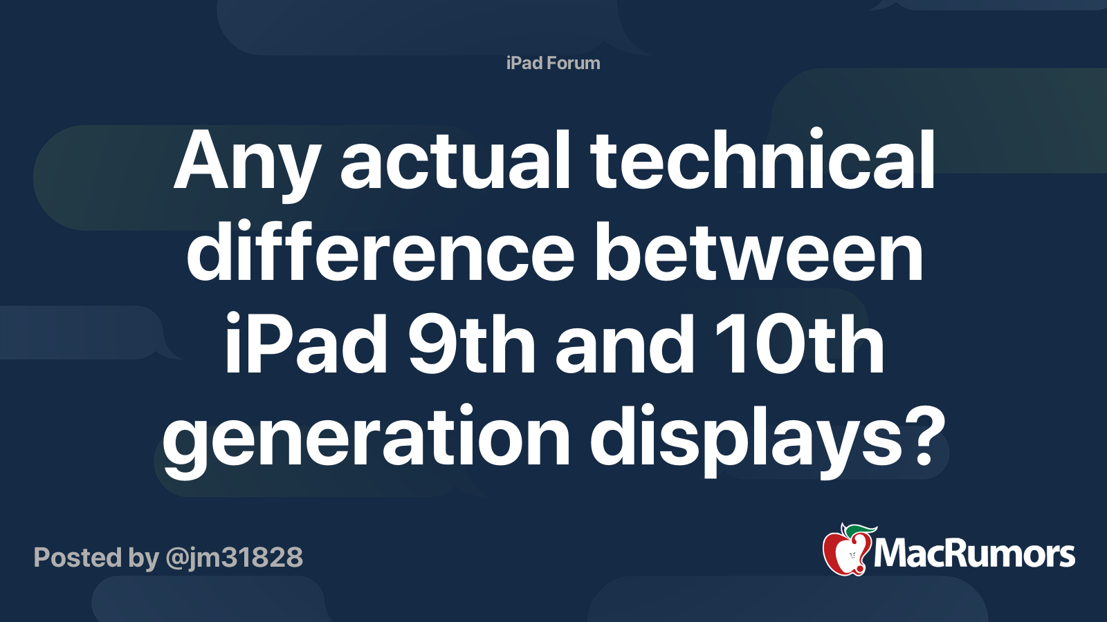 Any actual technical difference between iPad 9th and 10th generation ...
