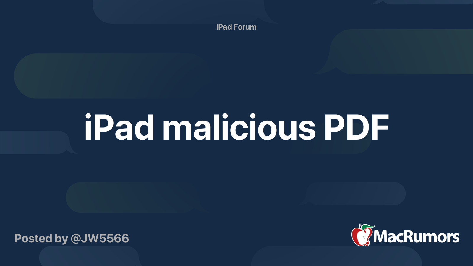 iPad malicious PDF | MacRumors Forums