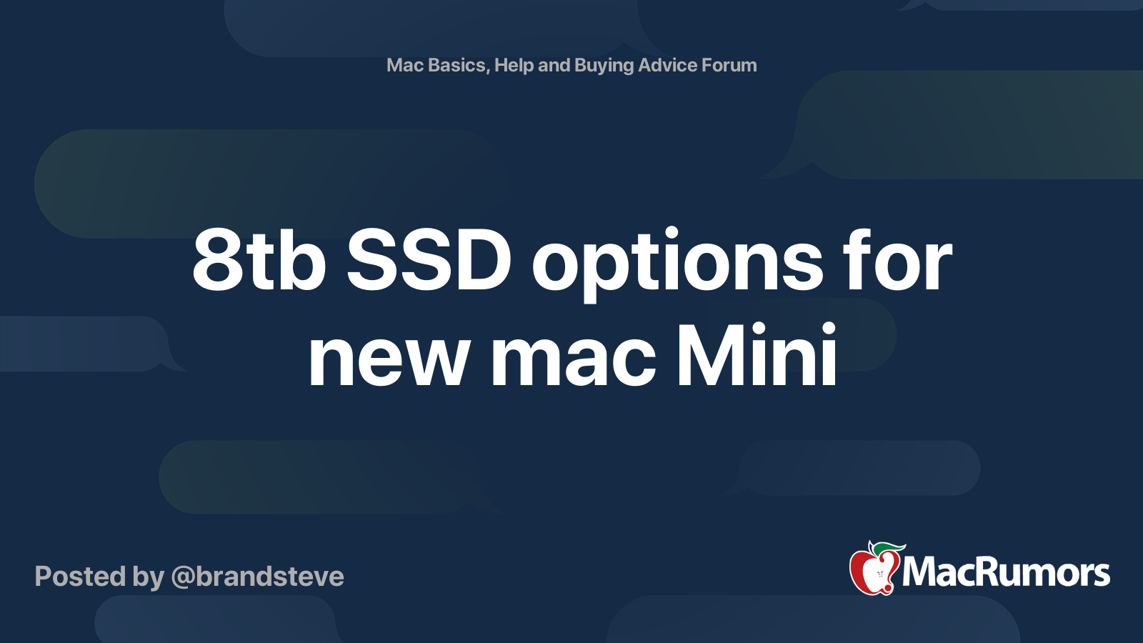 8tb SSD options for new mac Mini | MacRumors Forums
