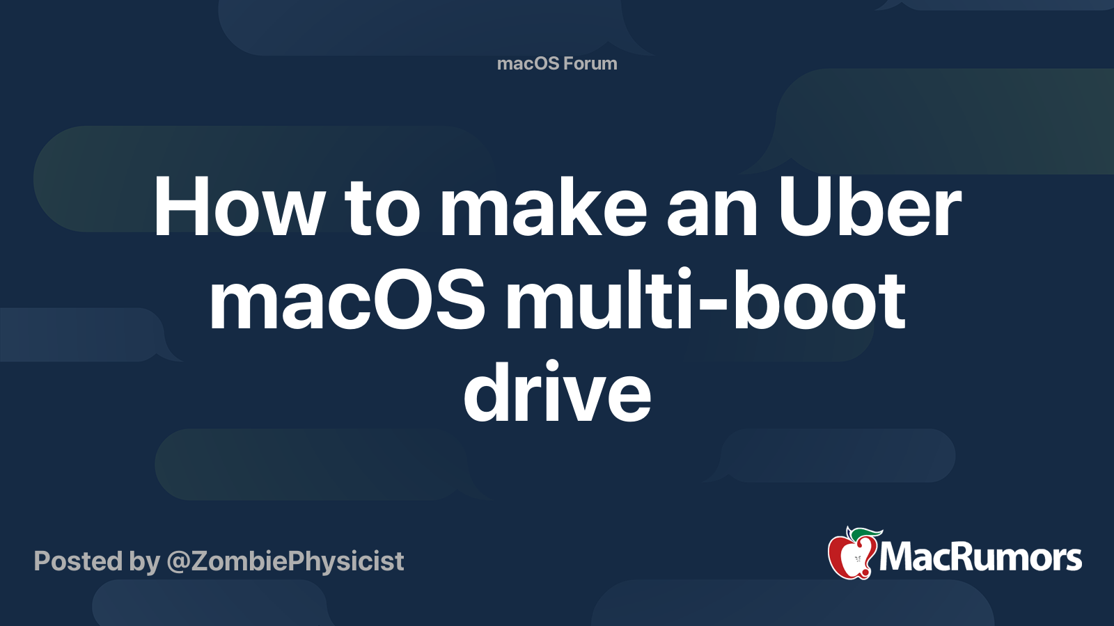 How to make an Uber macOS multi-boot drive | MacRumors Forums