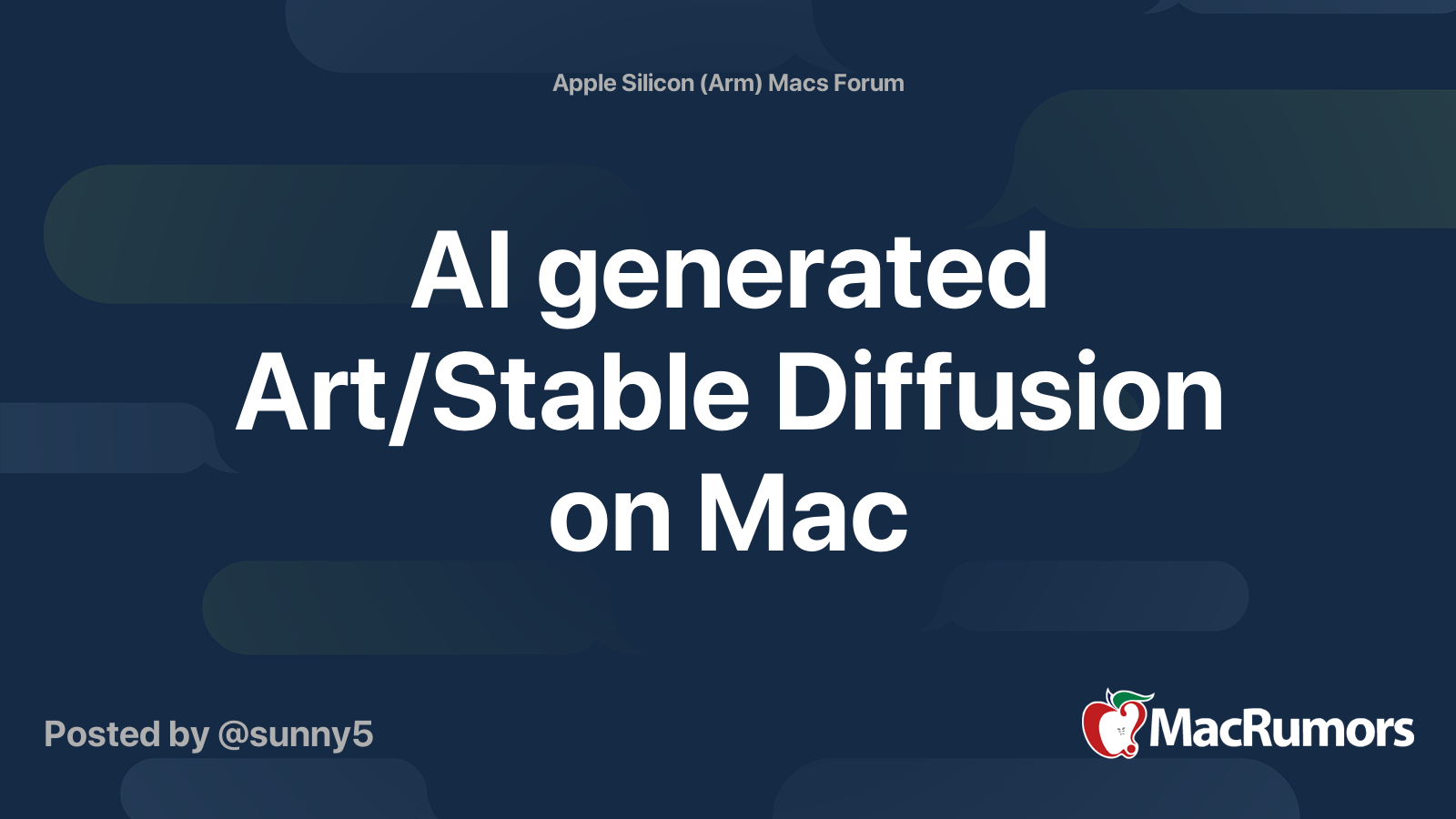 AI generated Art/Stable Diffusion on Mac | MacRumors Forums