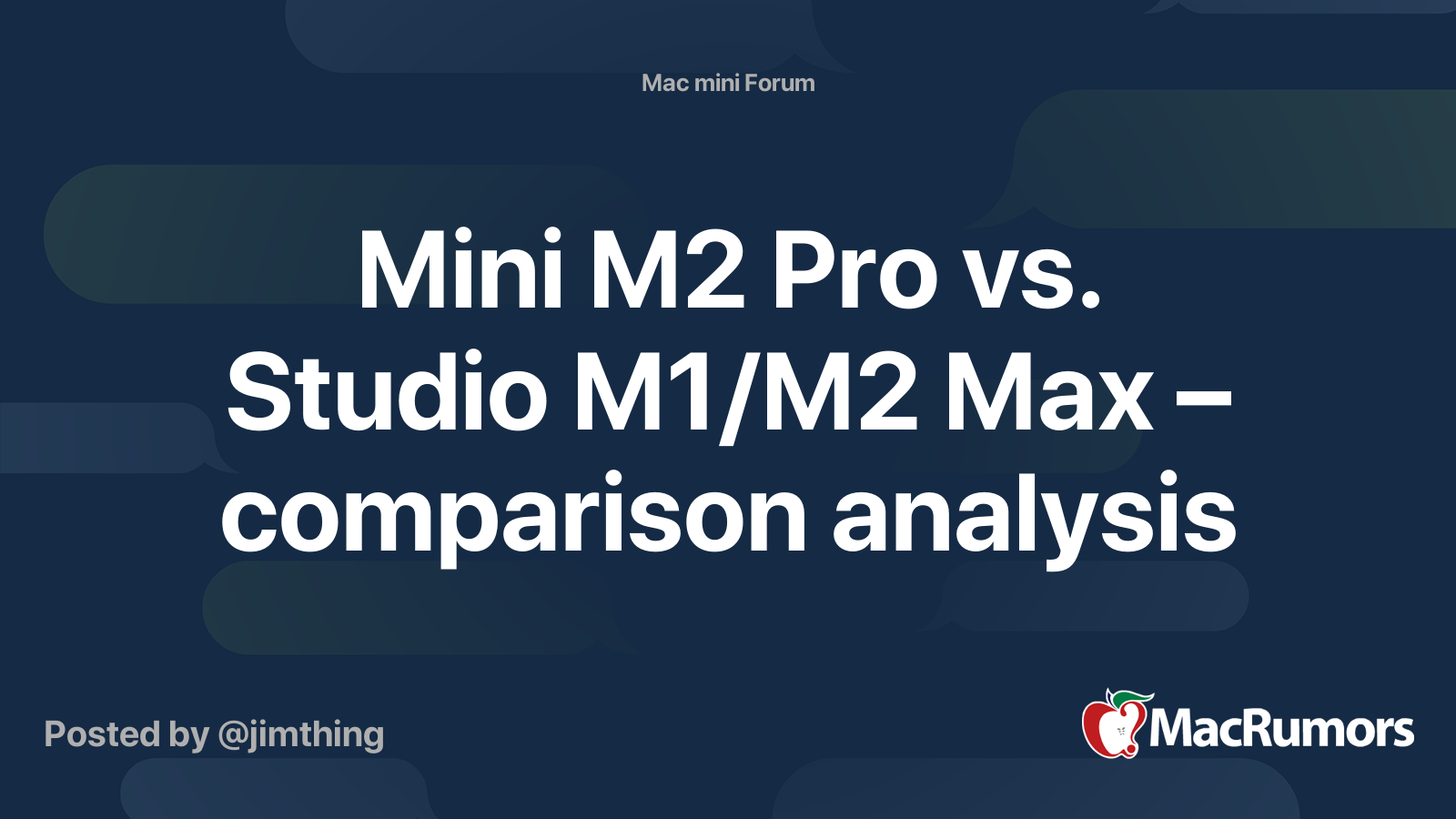 Mini M2 Pro vs. Studio M1/M2 Max – comparison analysis | MacRumors Forums