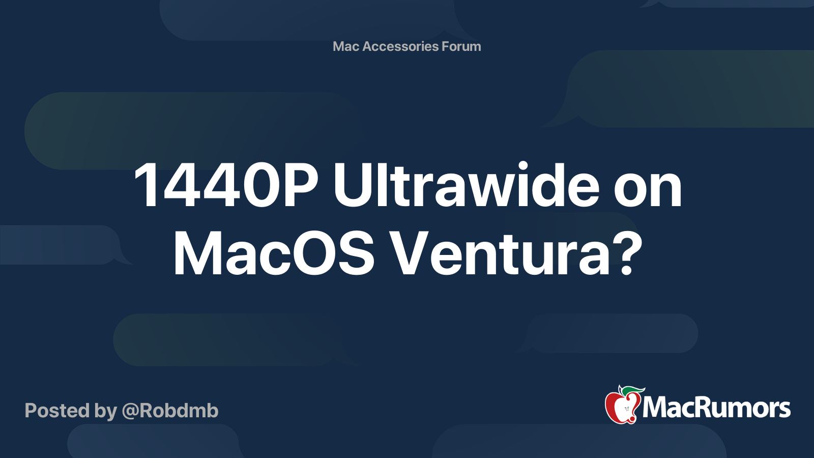 1440P Ultrawide on MacOS Ventura? | MacRumors Forums