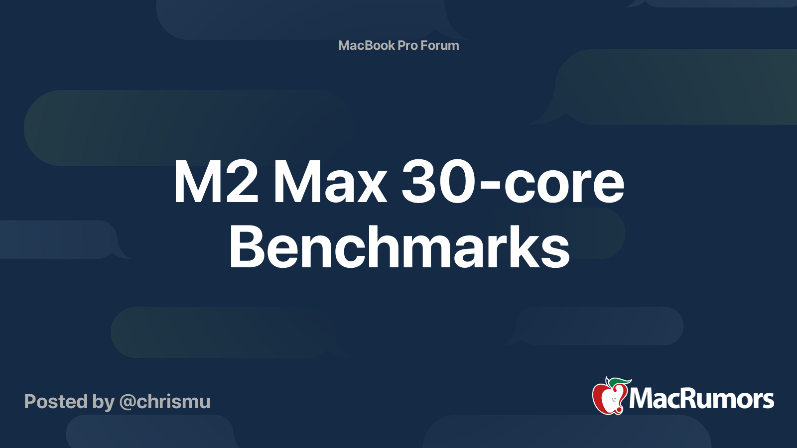 M2 Max 30-core Benchmarks | MacRumors Forums