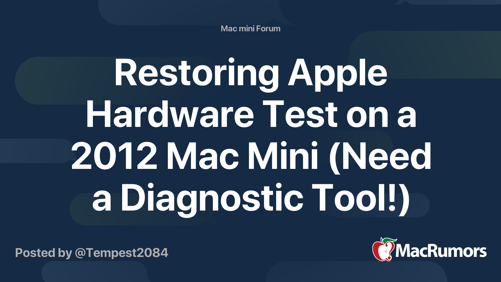 Restoring Apple Hardware Test on a 2012 Mac Mini (Need a Diagnostic ...