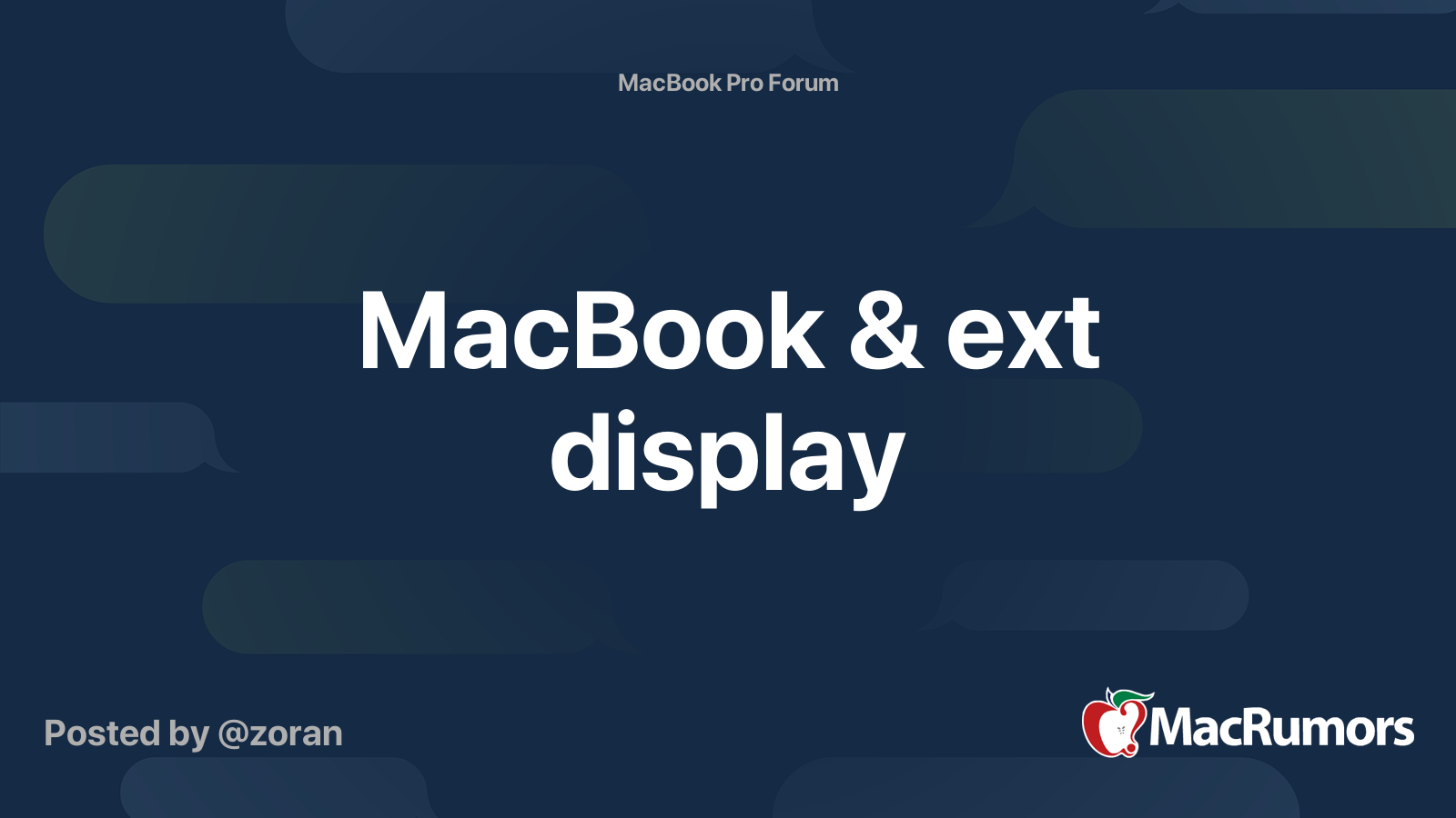 MacBook & ext display | MacRumors Forums