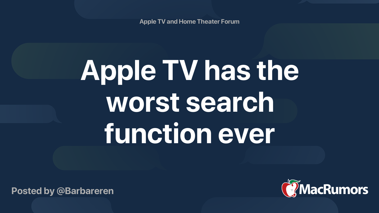 Apple TV has the worst search function ever | MacRumors Forums