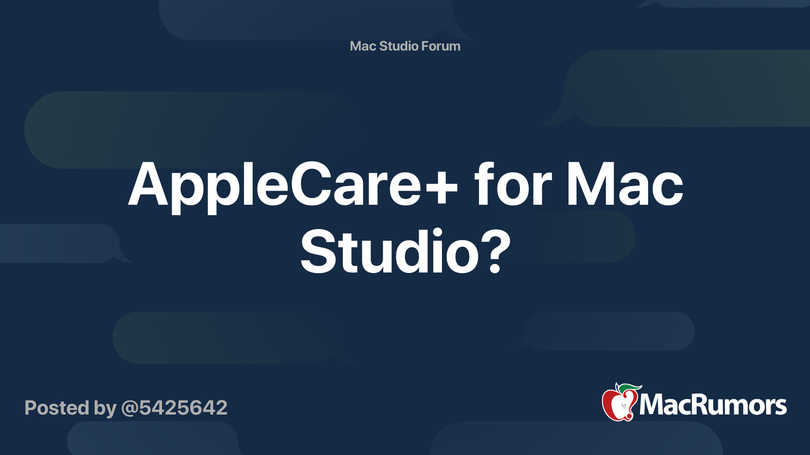 AppleCare+ for Mac Studio? | MacRumors Forums