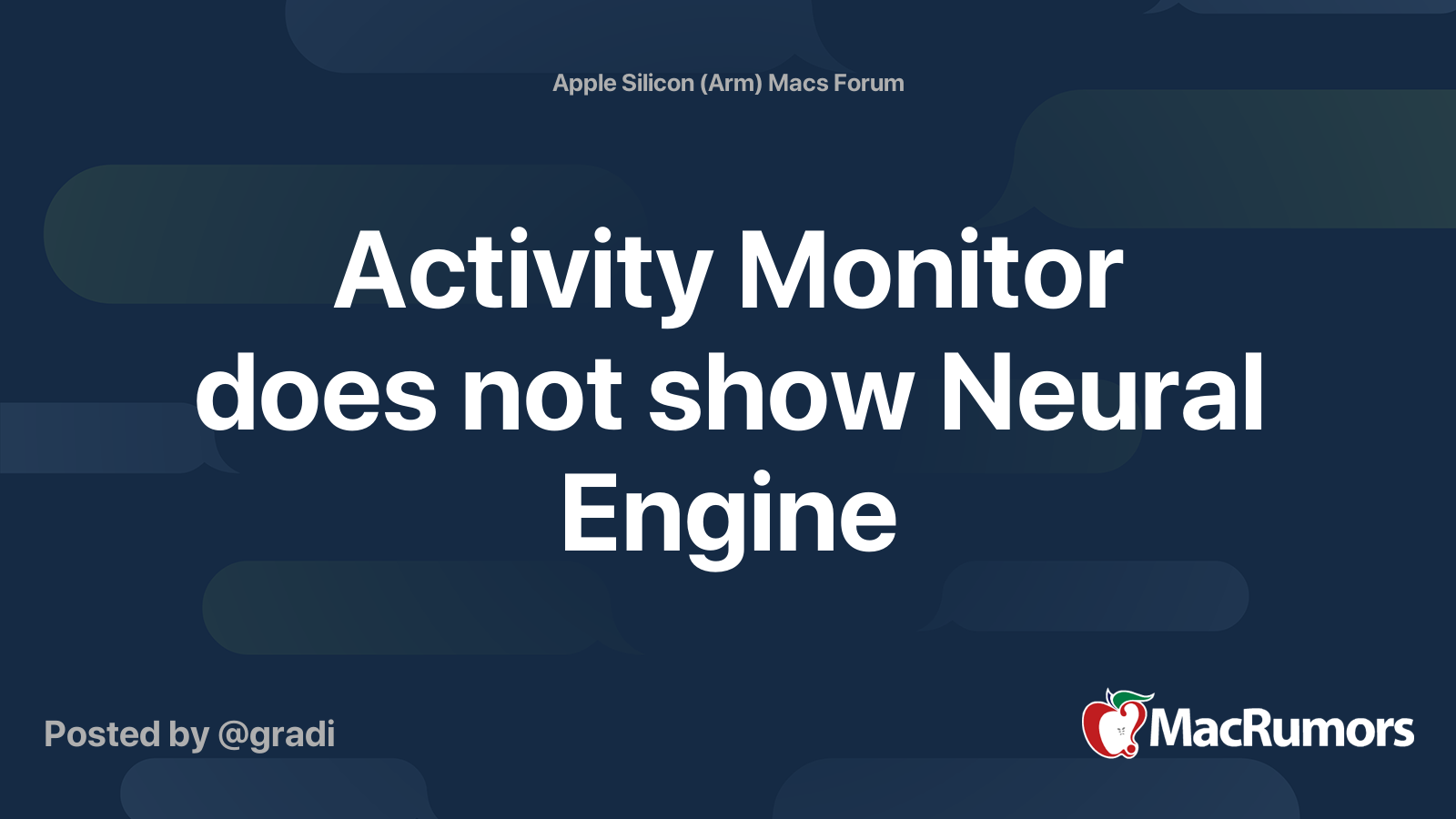 Activity Monitor does not show Neural Engine | MacRumors Forums